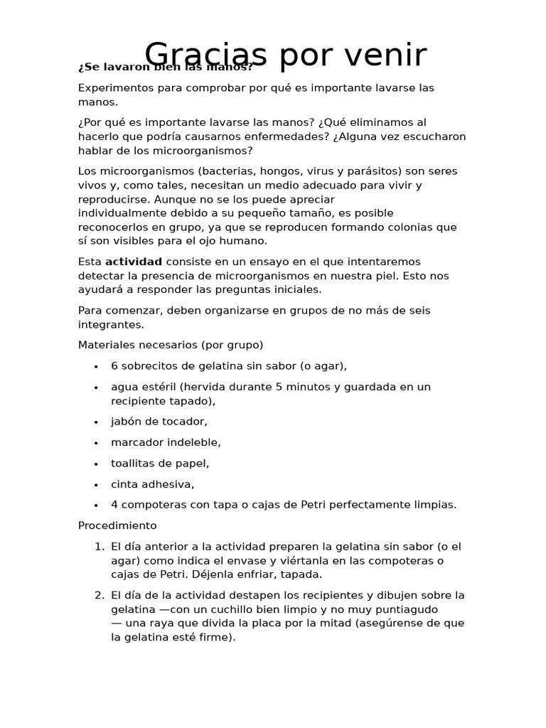 Se Lavaron Bien Las Manos | PDF | Microorganismo | Agua