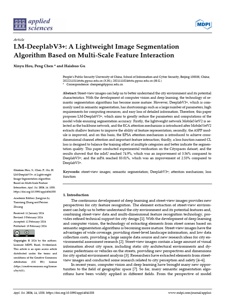 LM-DeeplabV3 A Lightweight Image Segmentation Algo | PDF | Image Segmentation | Computing
