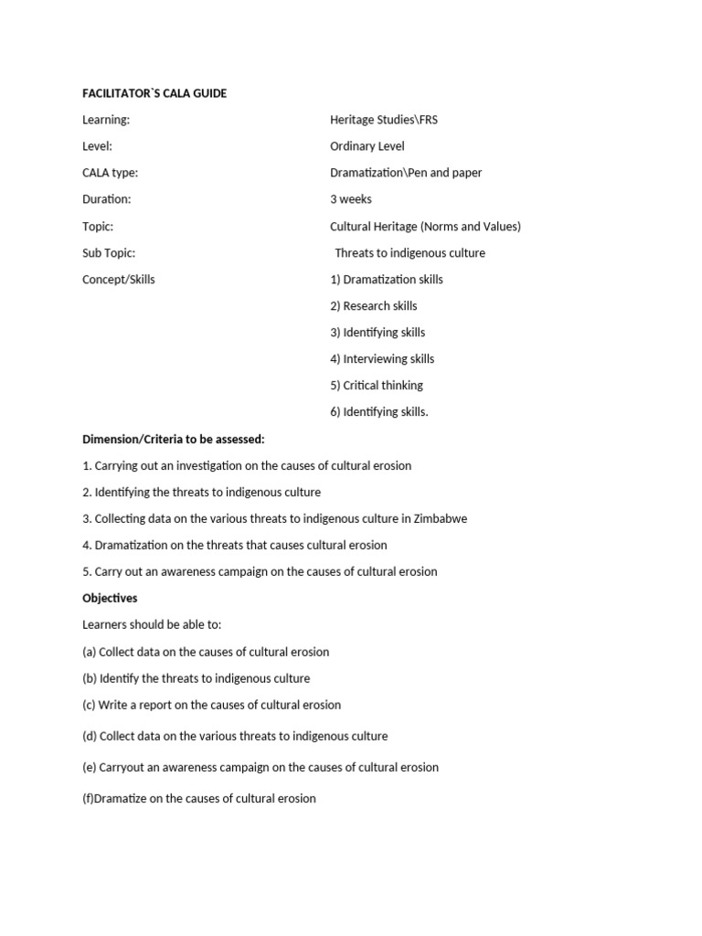 Heritage and Frs o Level Cala | PDF | Learning
