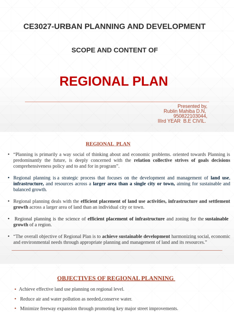 Regional Planning and Development Strategies | PDF | Sustainability ...