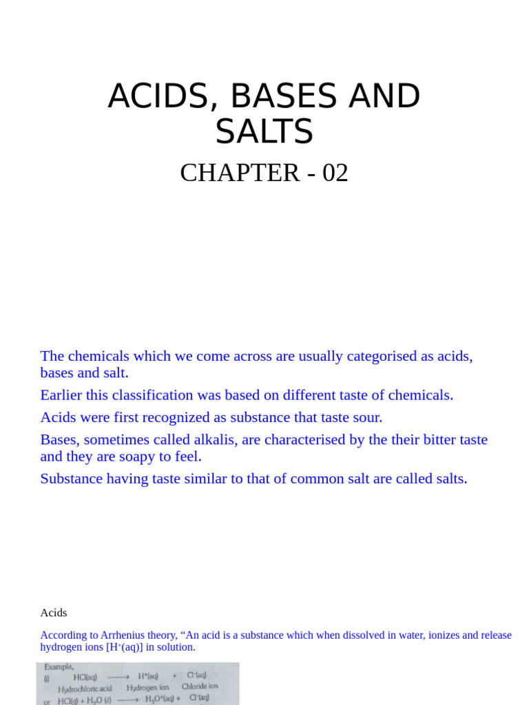 Acids, Bases and Salts | PDF | Acid | Ph