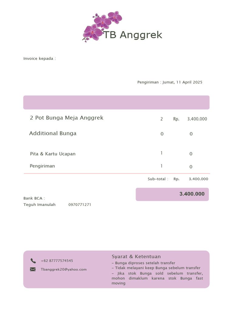 Invoice 11 April 2025 | PDF