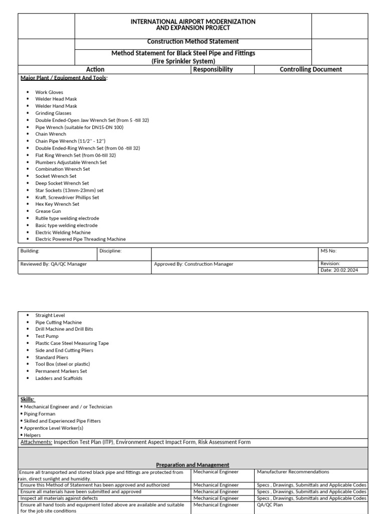Black Steel Pipe Installation Method | PDF | Pipe (Fluid Conveyance ...