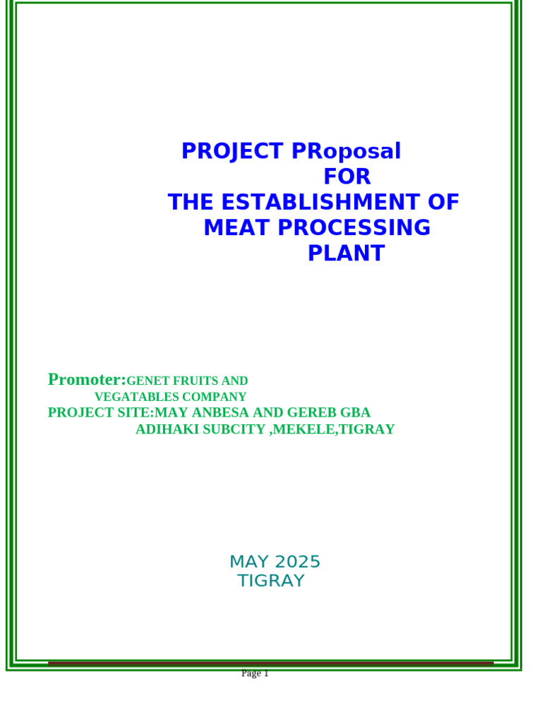 Meat Processing Proposal | PDF | Farms | Internal Rate Of Return