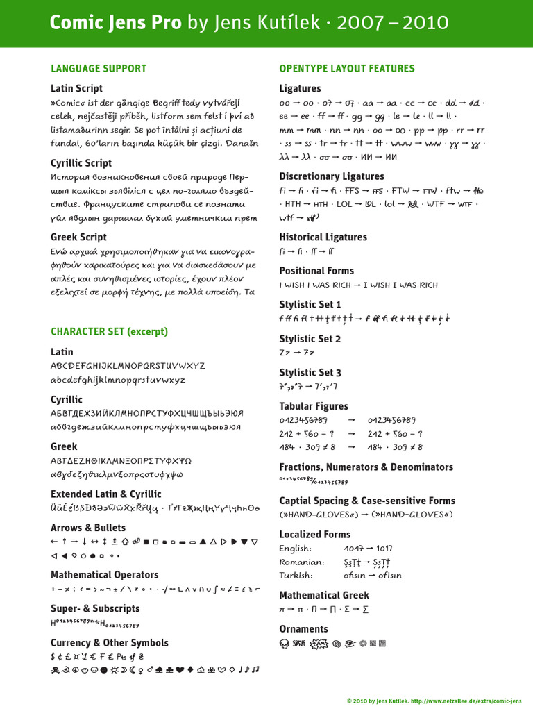 Comic Jens Pro Specimen | PDF