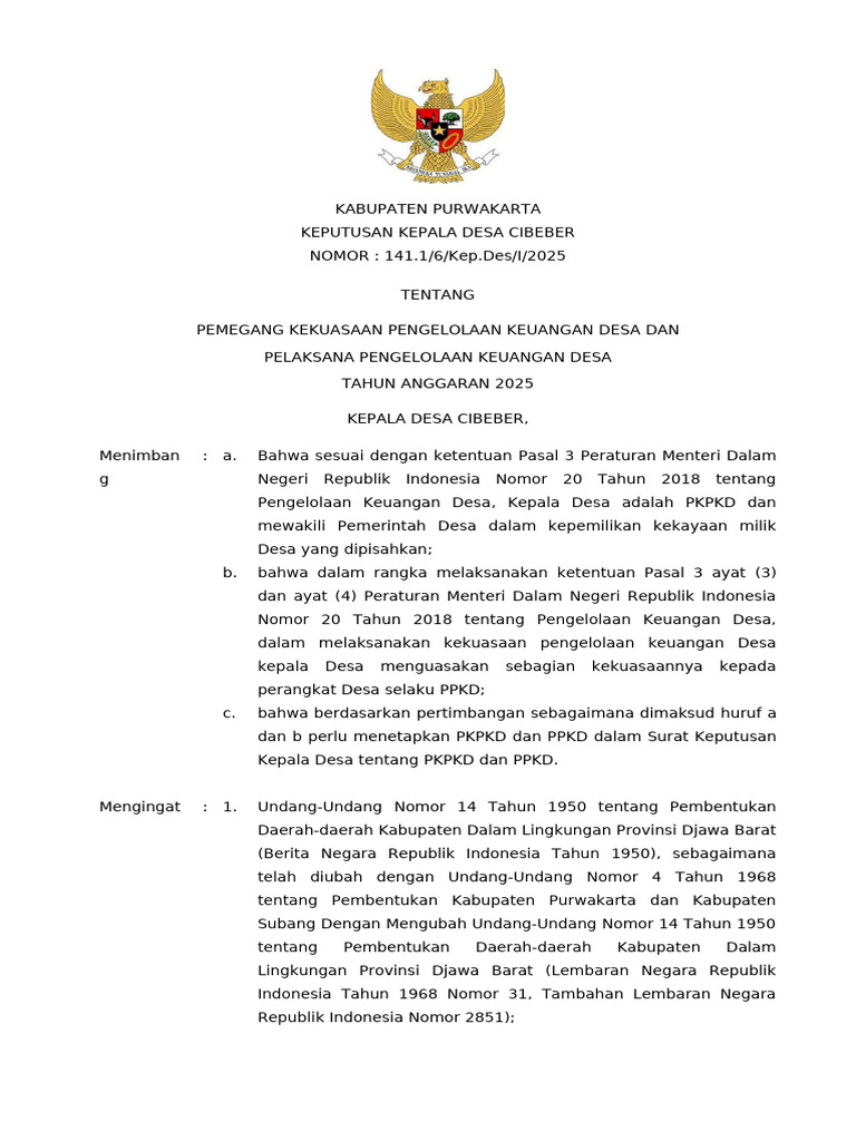 No. 6 - SK Tentang PKPKD & PPKD 2025 | PDF