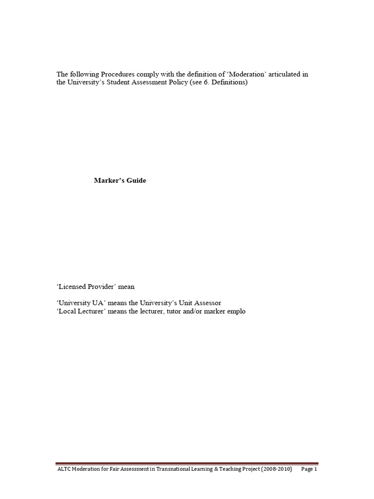 Sample Moderation Policy 1 | PDF