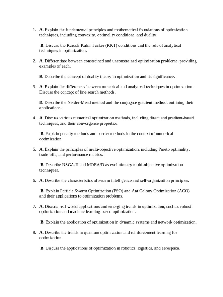 Optimization Techniques | PDF