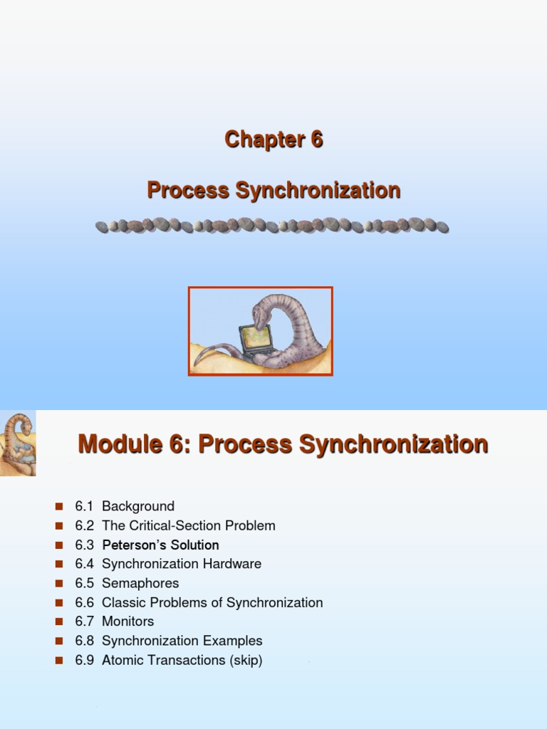 Silberschatz Ch06 Process Synchronization | PDF | Kernel (Operating System) | Synchronization