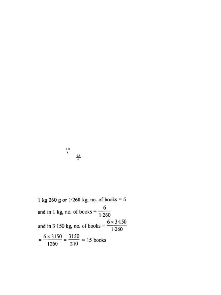 Chapter - 7 Unitary Method: (I) Direct Variation: (Ii) Inverse Variation | PDF | Weight