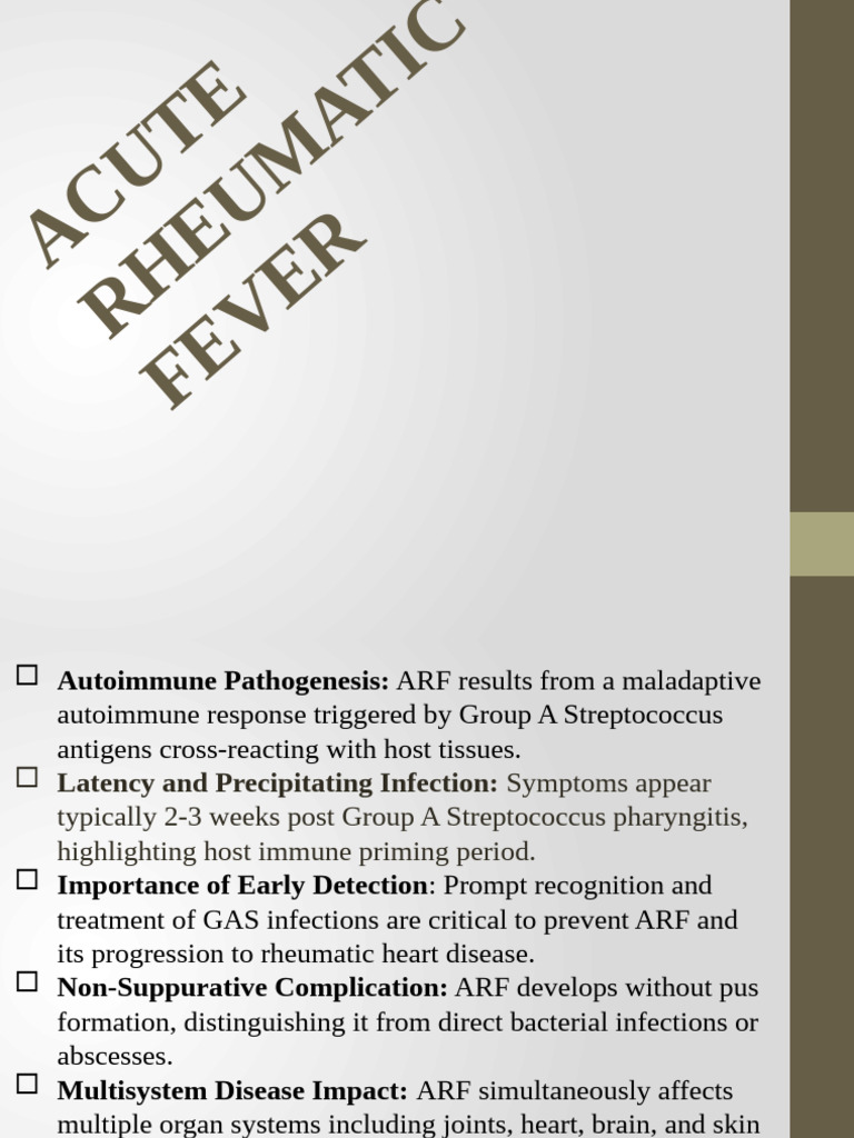 GM Acute Rheumatic Fever RHD | PDF | Medical Specialties | Microbiology