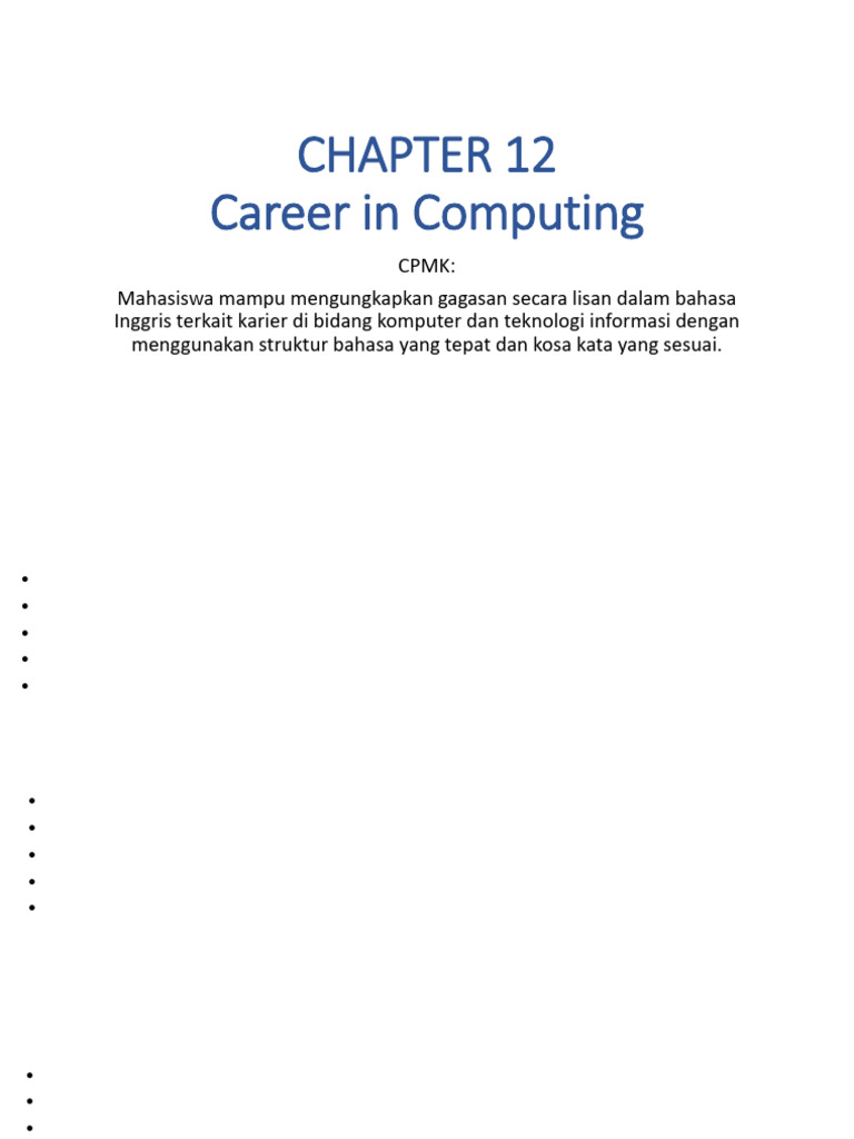 CHAPTER 12 Careers in Computing | PDF | Linguistics | Human Communication