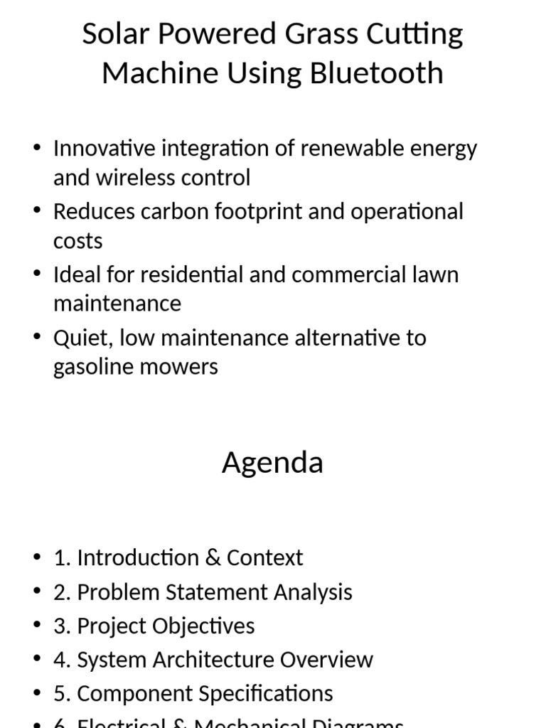 Solar Powered Grass Cutter Detailed | PDF | Solar Panel | Solar Power