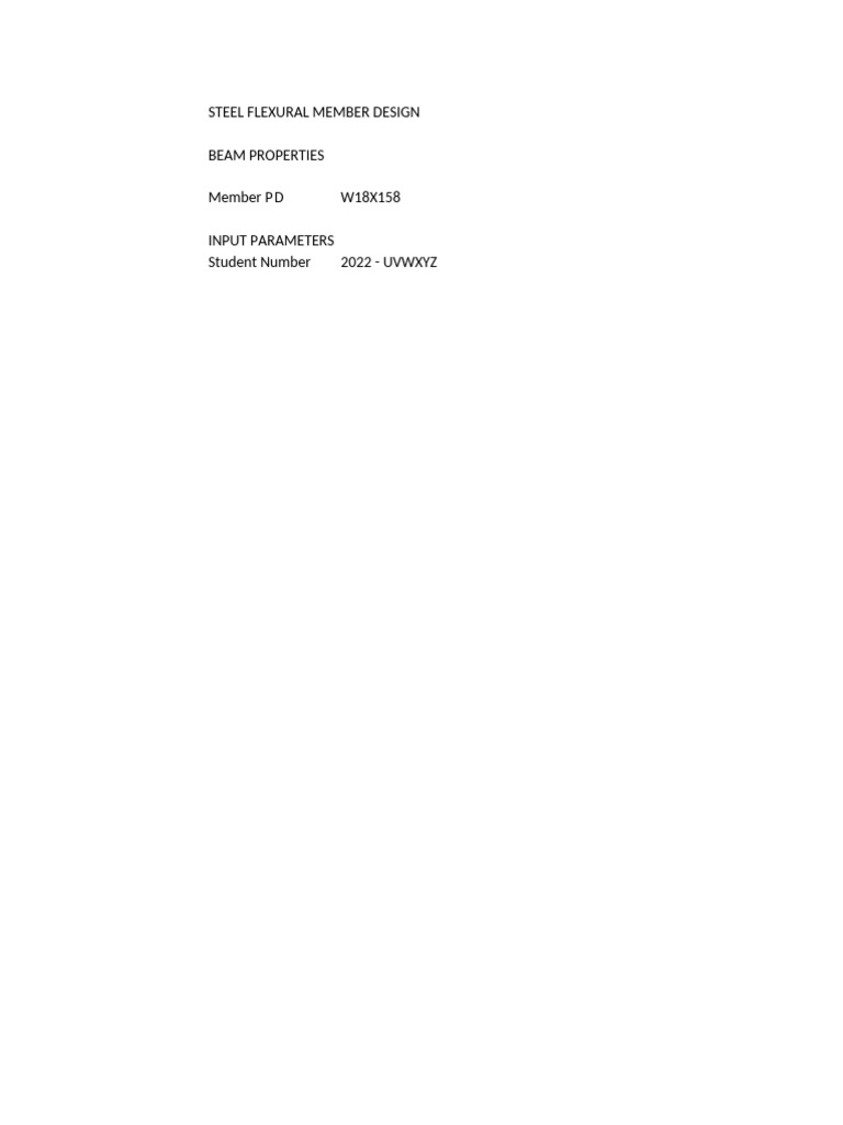 Steel Beam Design Parameters Guide | PDF