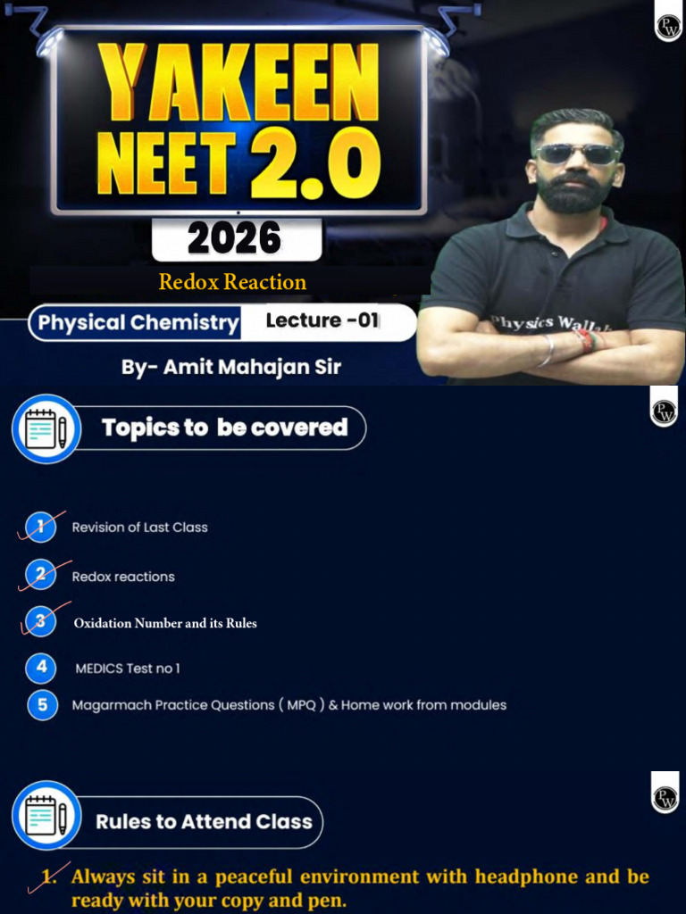 Redox Reaction: Lecture - 01 | PDF