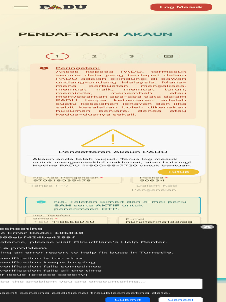 Pangkalan Data Utama (PADU) | PDF
