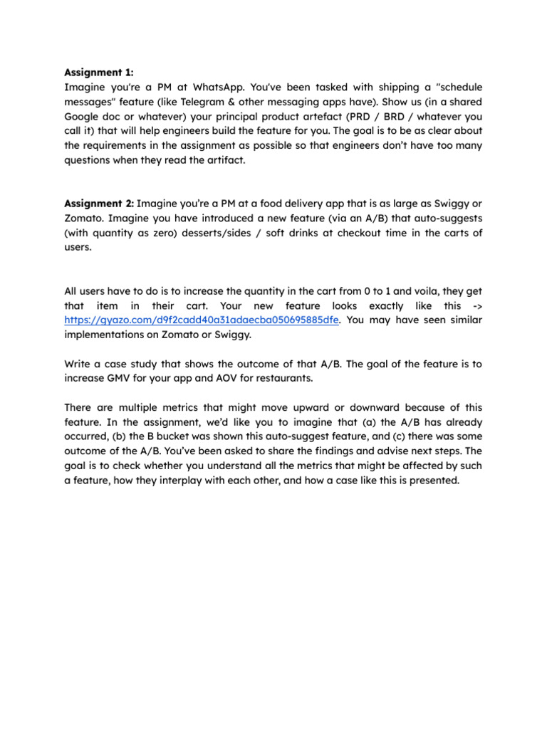 Assignment For Product | PDF