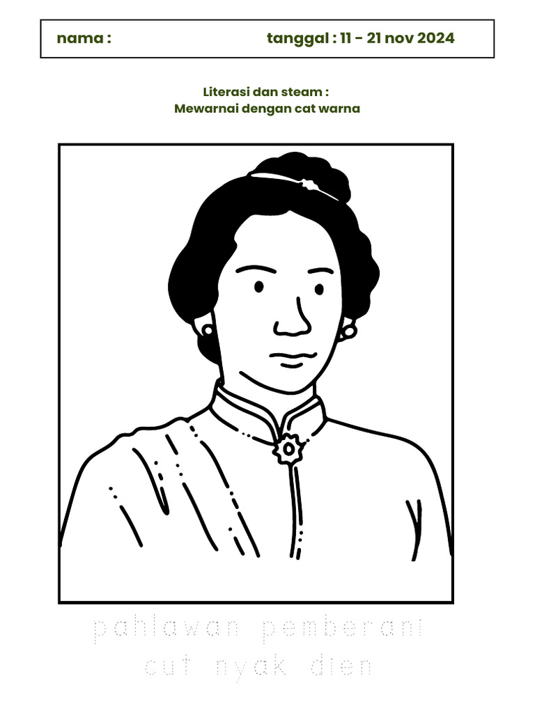 Mewarnai Gambar Cut Nyak Dien | PDF