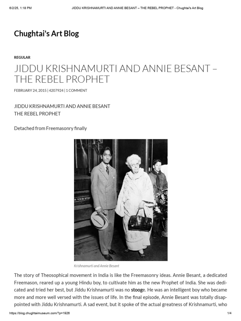 Krishnamurti: The Rebel Prophet | PDF | Jiddu Krishnamurti | Theosophy