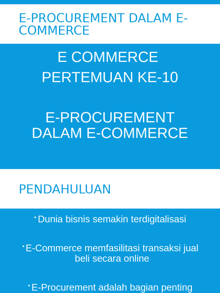 E Procurement - Dalam - E Commerce Pertemuan Ke 10 | PDF