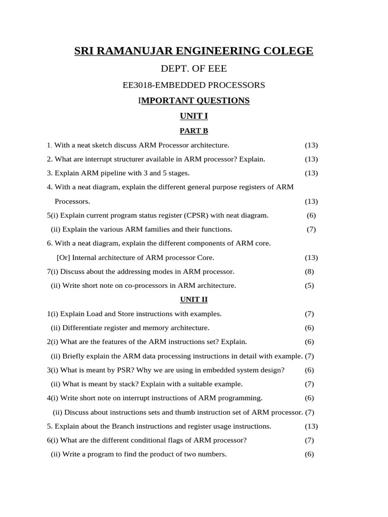Embedded Proc. - PART B Q | PDF | Central Processing Unit | Raspberry Pi
