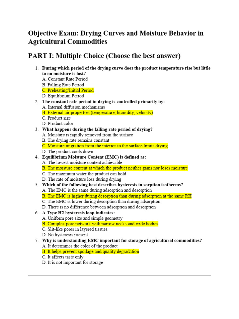 Objective Exam | PDF | Adsorption | Hysteresis