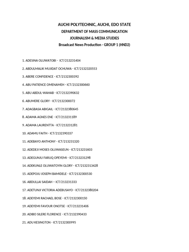 Broadcast Assignment Cover | PDF | Human Communication