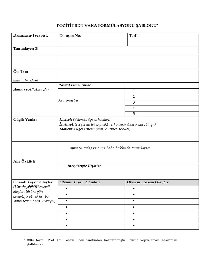 Pozitif Vaka Formulasyonu Sablonu | PDF