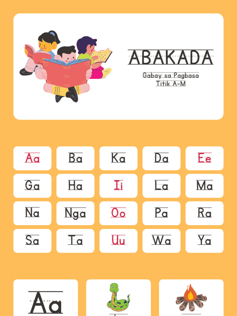 Filipino Abakada Education Presentation in White and Yellow ...