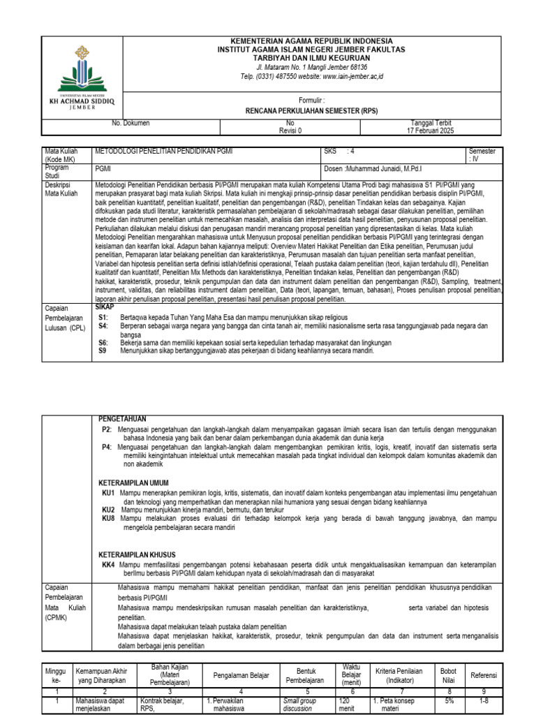 Junaidi RPS Metpen Genap | PDF