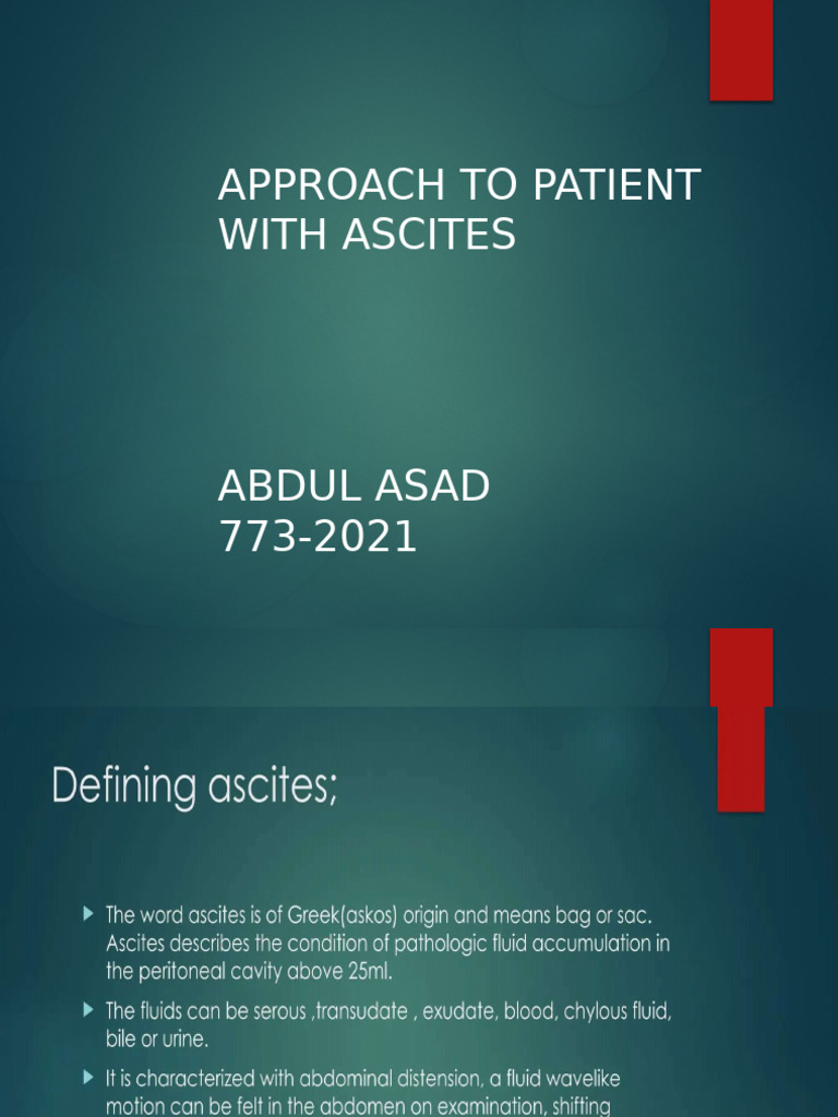 Approach To Patient With Ascites | PDF