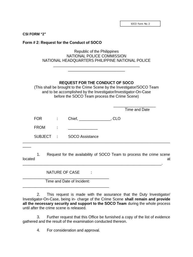 Oninrequest For Soco | PDF