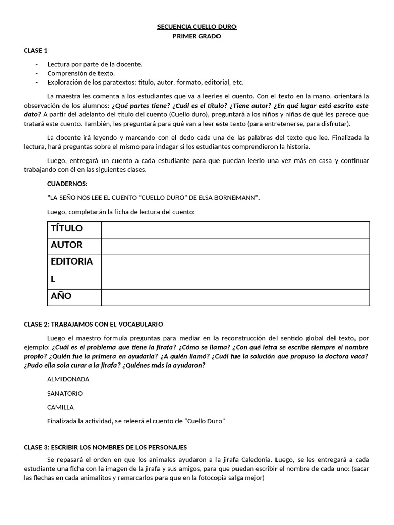 Secuencia Cuello Duro | PDF