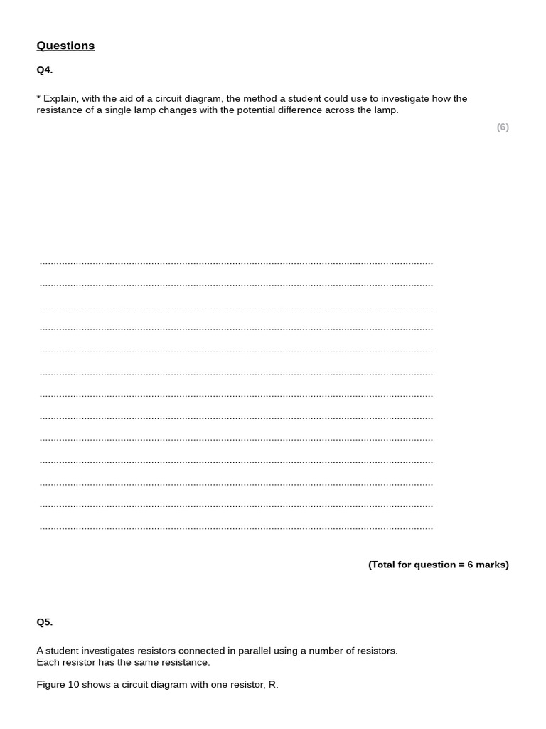 Electricity Exam Qs Paper 2 | PDF | Voltage | Electric Current
