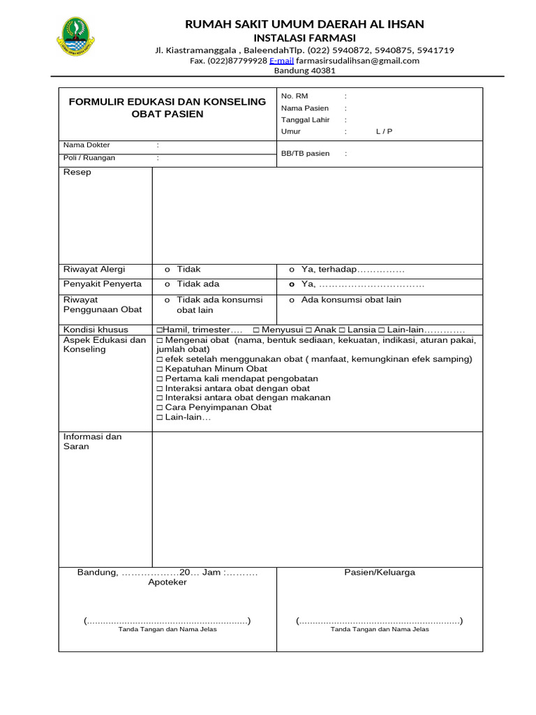 RM RI 11e.form Edukasi Dan Konseling Rev 3 | PDF