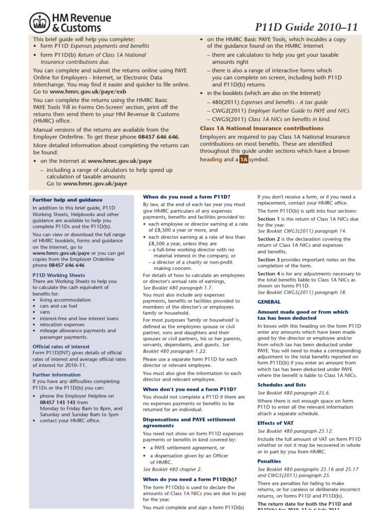 P11d Guide | PDF | Employee Benefits | Expense