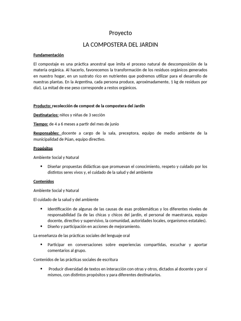 Proyecto compost | PDF | Residuos | Compost