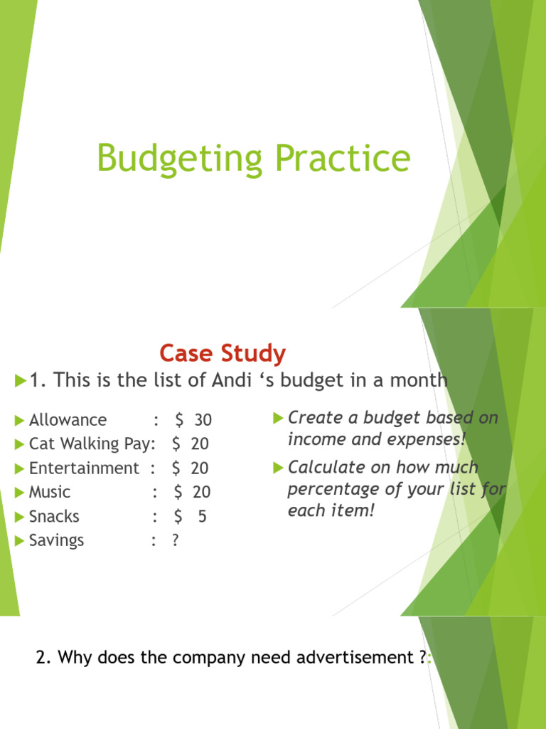 Budgeting Practice | PDF