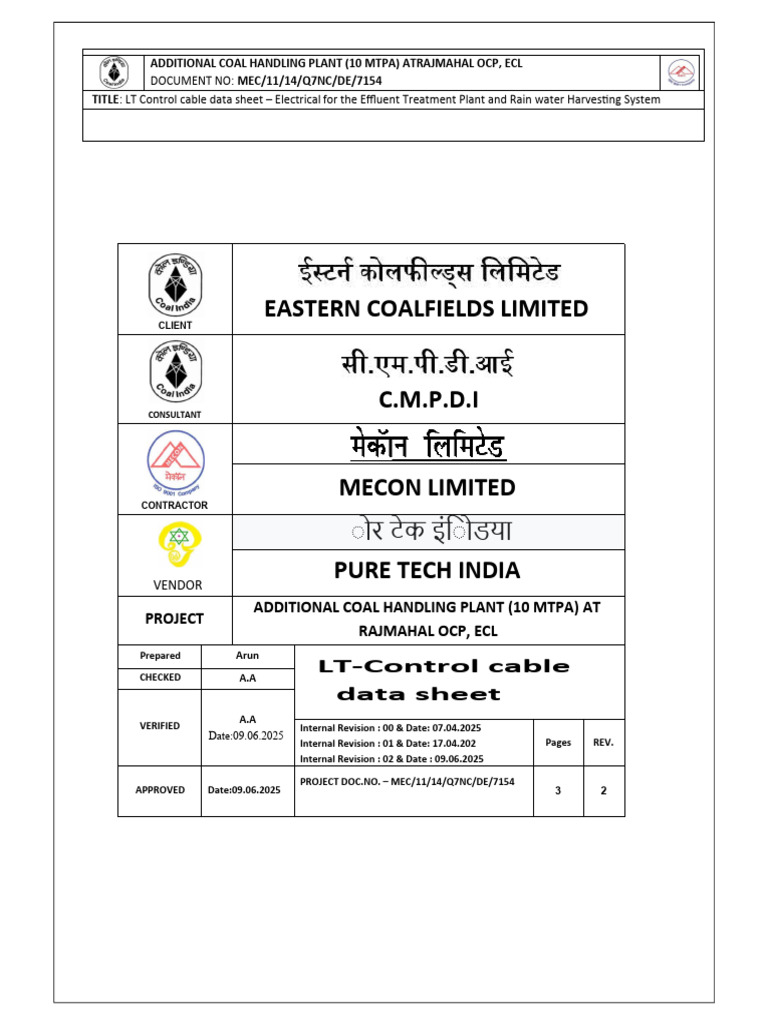 CC1426 - LT Control Cable Data Sheet | PDF