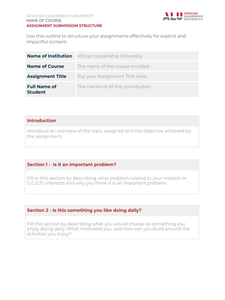 Week 1 Assignment Template | PDF
