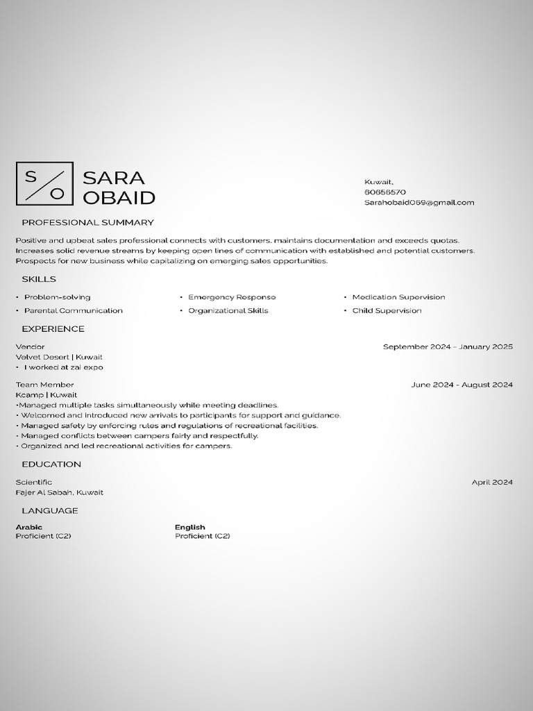 Sara's CV | PDF