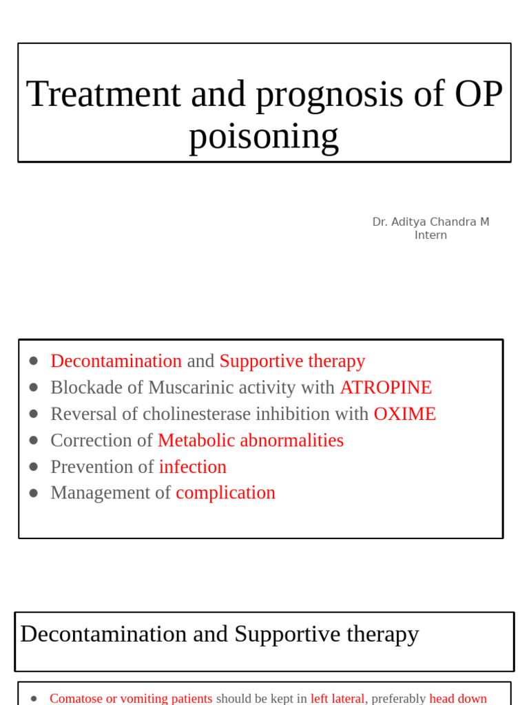 Treatment and Prognosis of OP Poisoning | PDF | Acetylcholine | Physiology