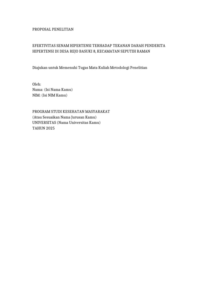 Lampiran Proposal Senam Hipertensi | PDF