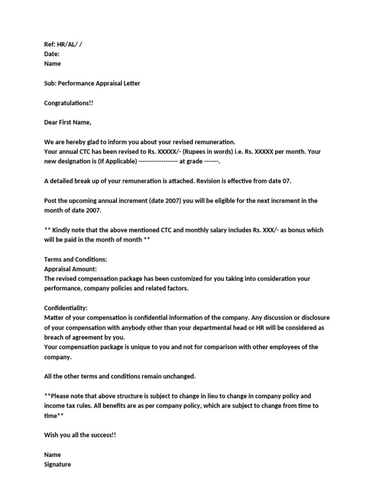 Increment Letter | PDF