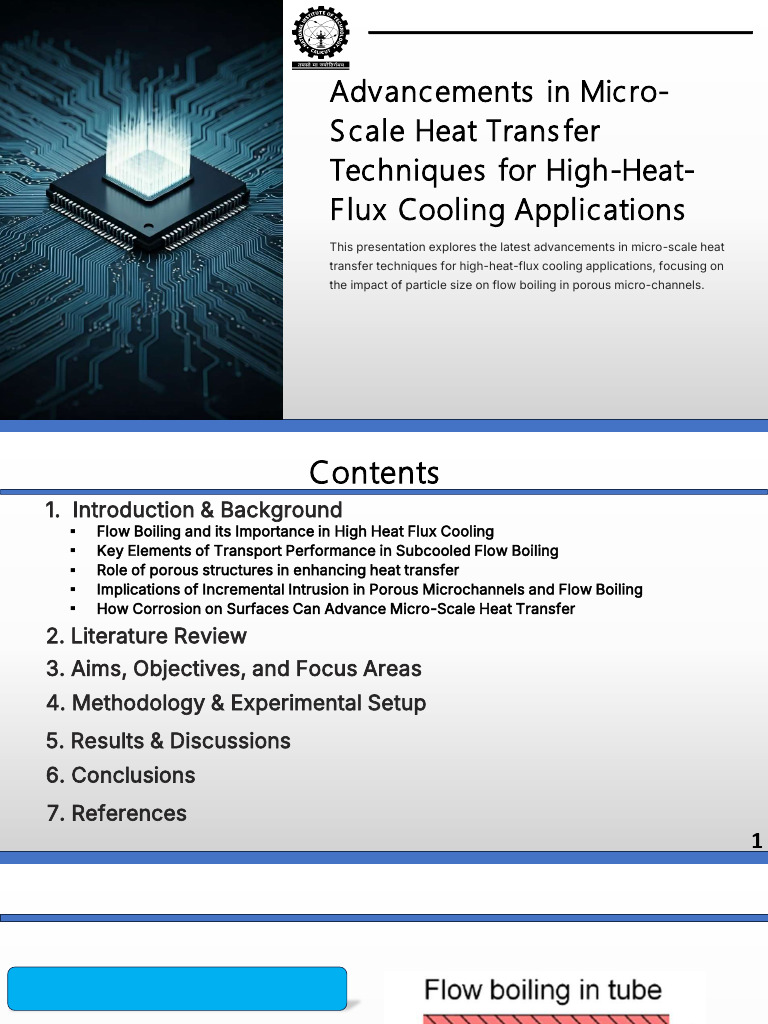 Advancements in Micro Scale Heat Transfer Techniques For High Heat Flux Cooling Applications ...