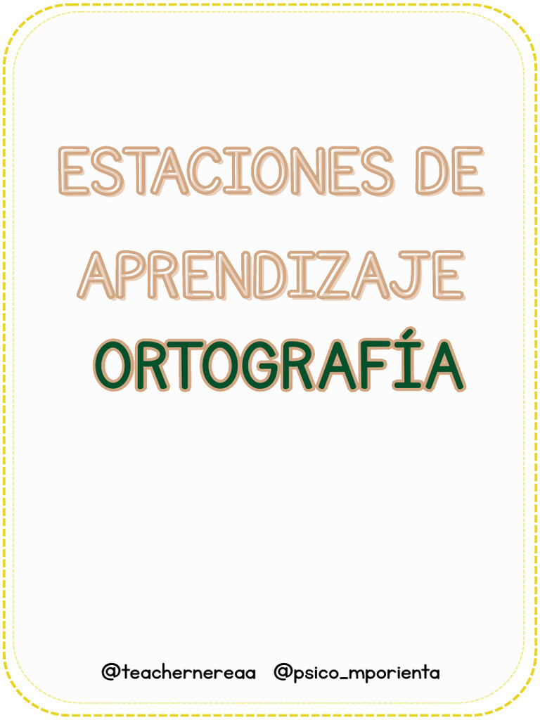 Estaciones de Aprendizaje Ortográfico | PDF | Estrés (lingüística ...