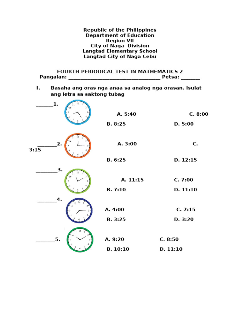 Final Q4 G2 Math | PDF