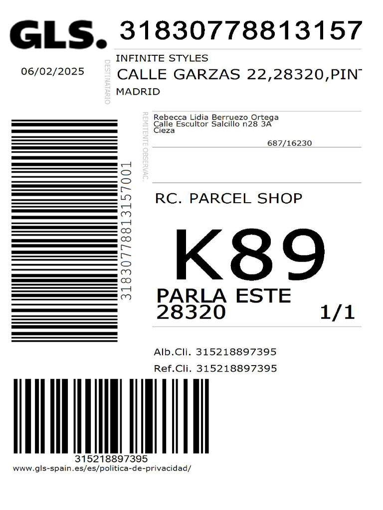 Returnlabel 315218897395 | PDF