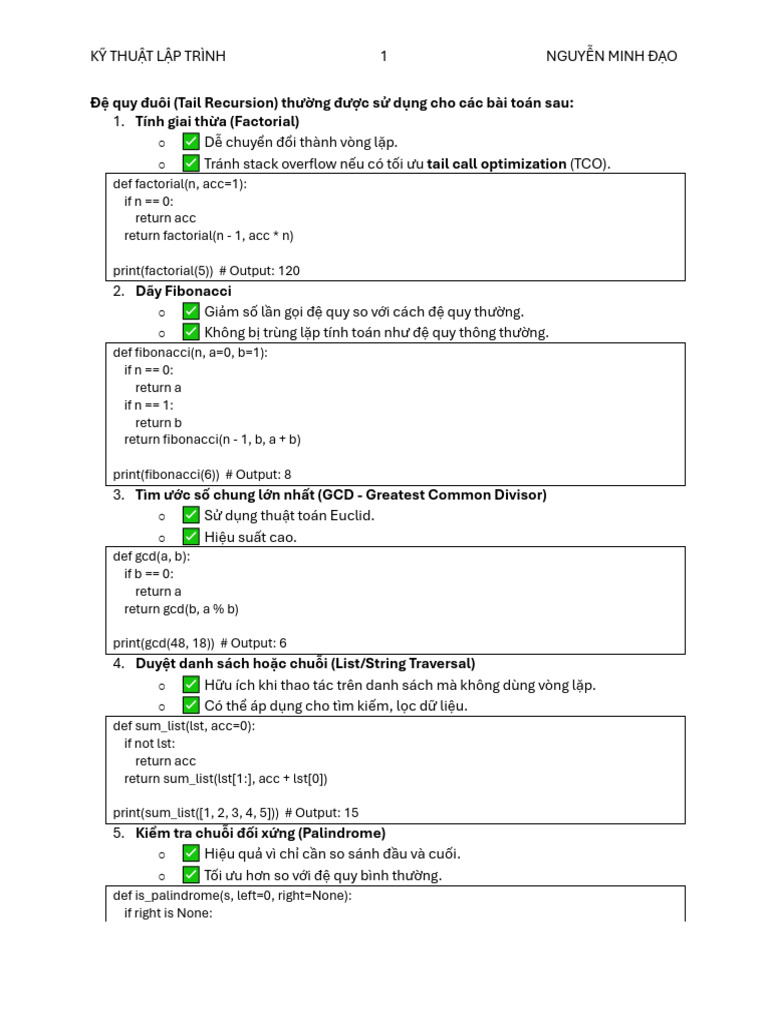 Tail Recursion | PDF