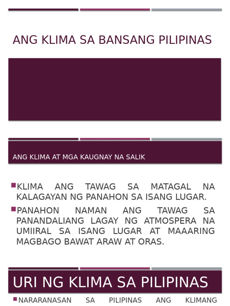 Ang Klima Sa Bansang Pilipinas | PDF